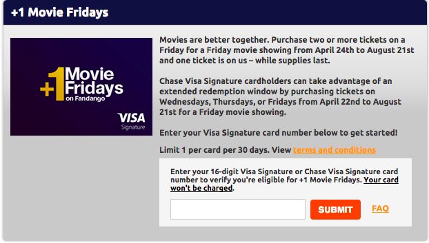 Fandango Visa Signature 2 for 1 Movie Tickets is BACK! - Monkey Miles