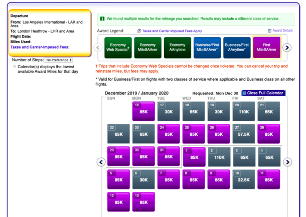 3 ways to access the old AA Award Calendar - Monkey Miles