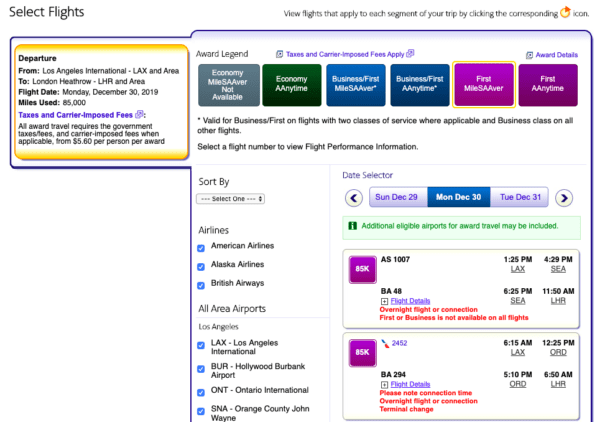 3 ways to access the old AA Award Calendar - Monkey Miles