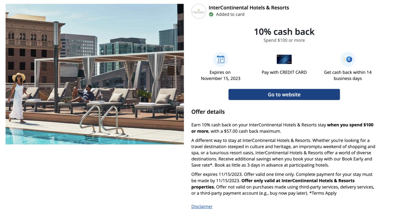Chase Offers: IHG Hotels ( Kimpton, Intercontinental, Holiday Inn ...