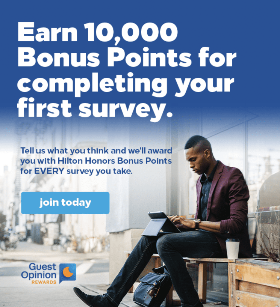 Targeted Earn 10k Hilton points with survey - Monkey Miles