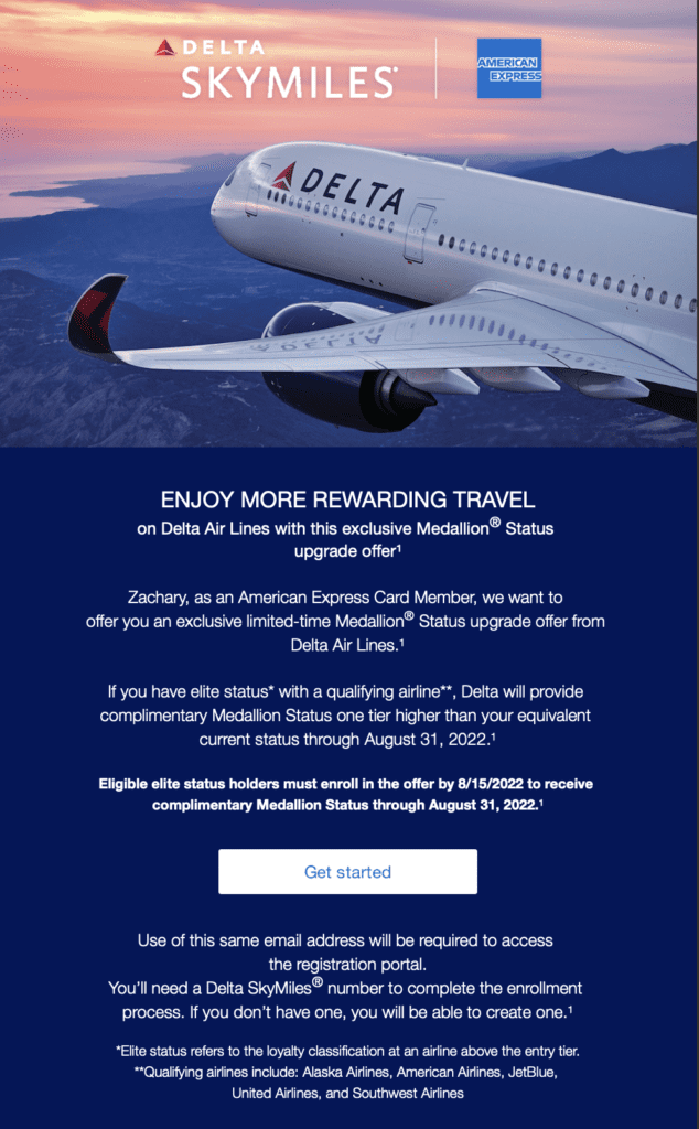 Confirmed! Delta Status Match for Amex cardholders [targeted] - Monkey ...