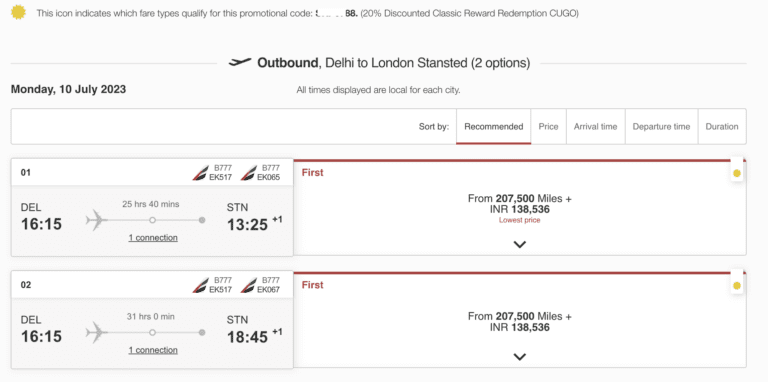 My experience using Emirates Skywards+ to get 20% off my Emirates First ...