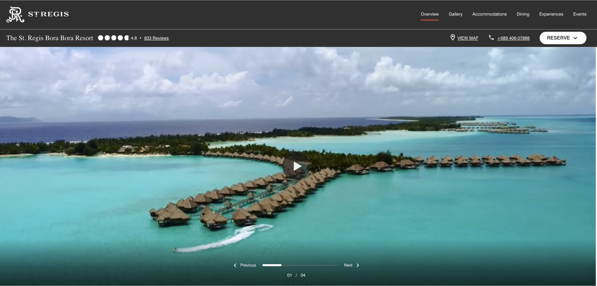 Lots of St Regis Bora Bora award space - Monkey Miles