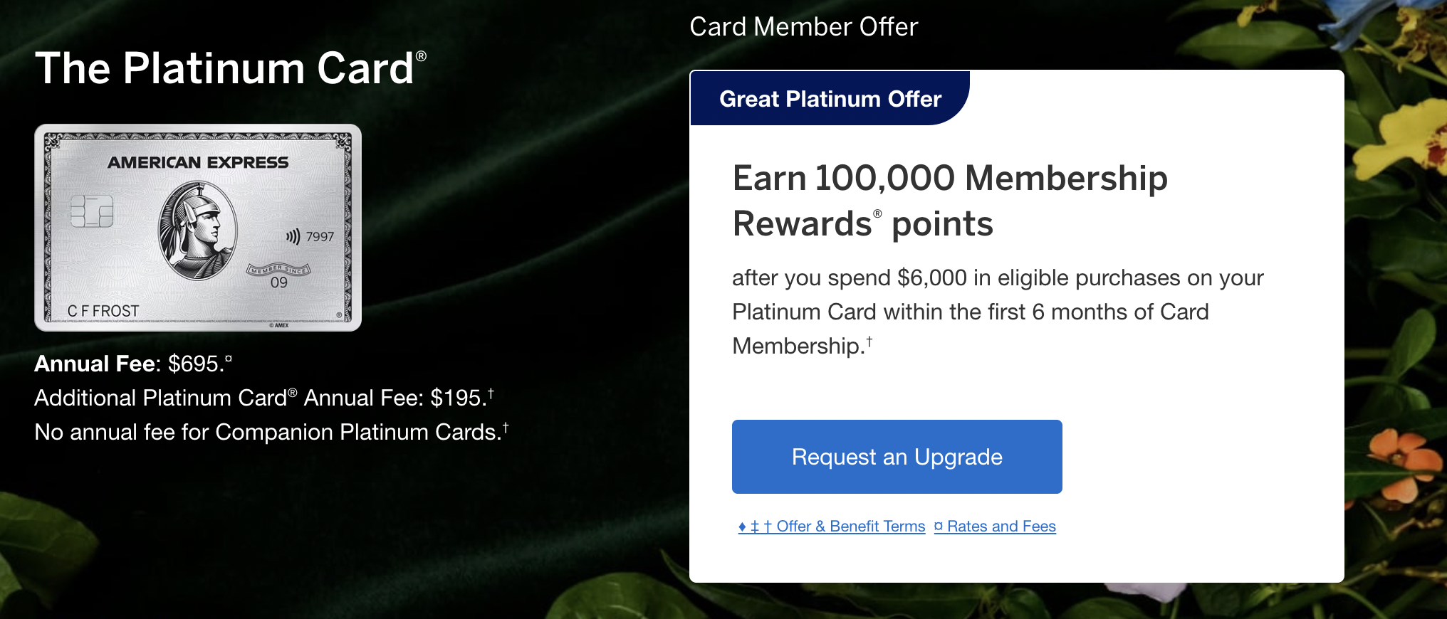 Amex Platinum Upgrade Offer