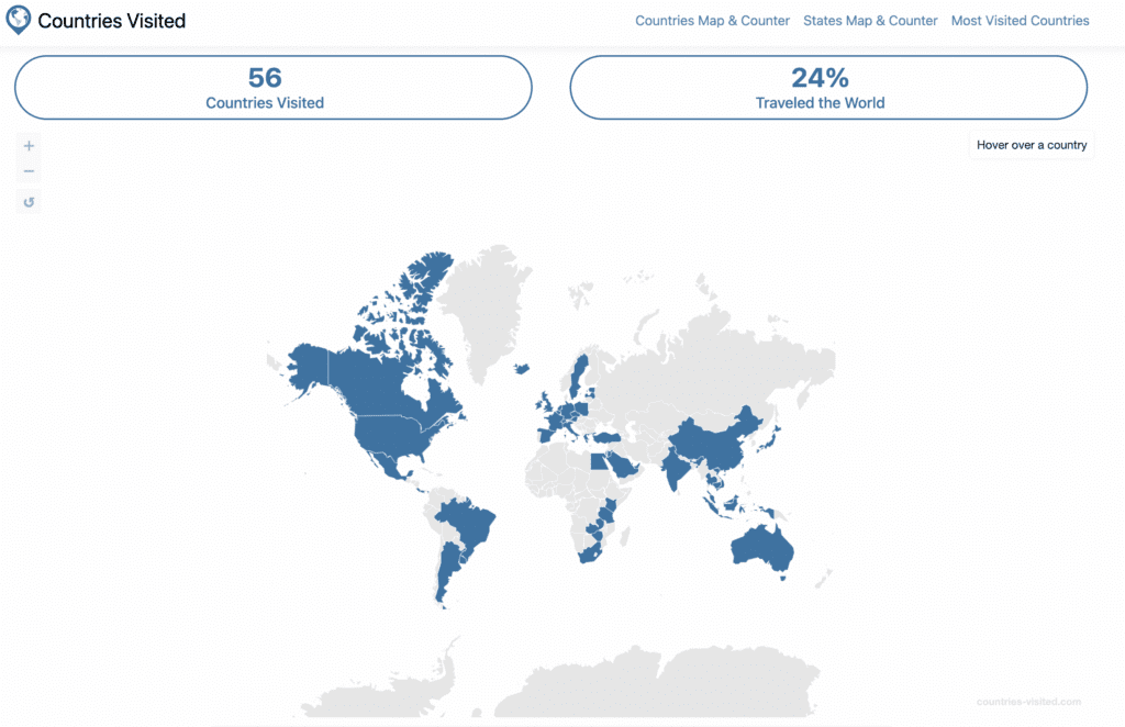 How many countries have you visisted? This site has a Cool Country ...